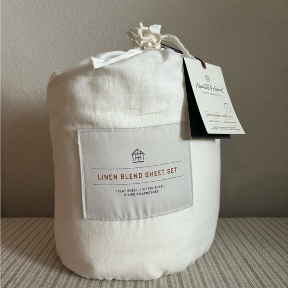 Hearth & Hand | Bedding | Nwt 4pc King Linen Blend With Hem Stitch ...